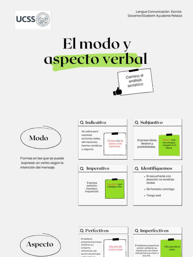 4 - Modo y Aspecto Verbal | PDF | Verbo | Sintaxis