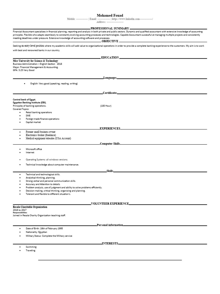Mohamed Fouad CV | PDF