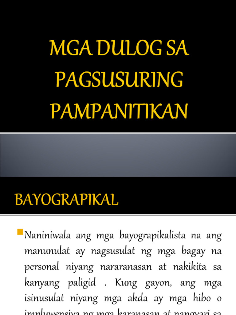 Mga Dulog Pampanitikan-1q1920 | PDF