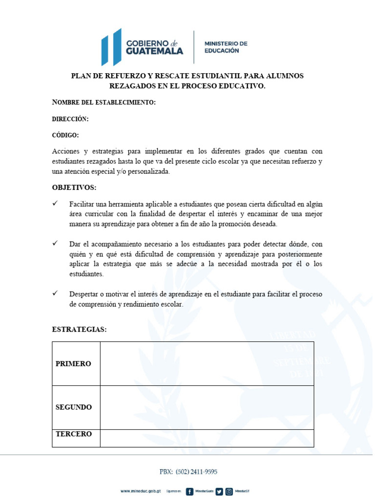 Plan Emergente Alumnos Rezagados | PDF