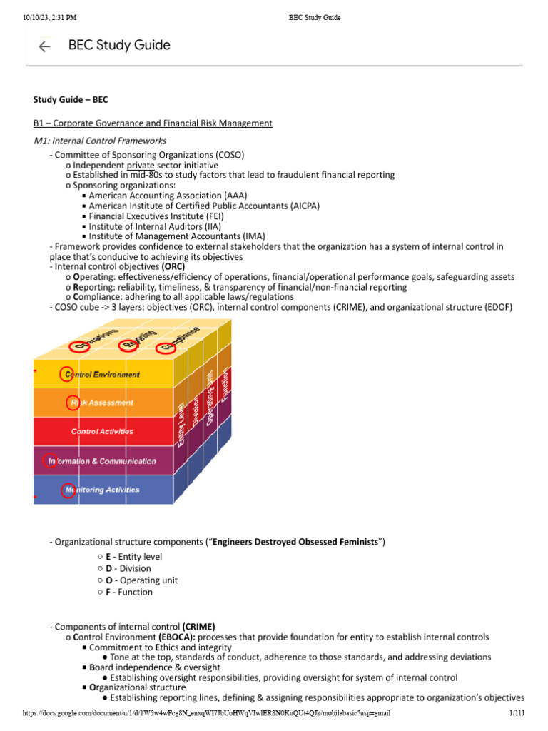 BEC Study Guide | PDF | Financial Risk | Interest