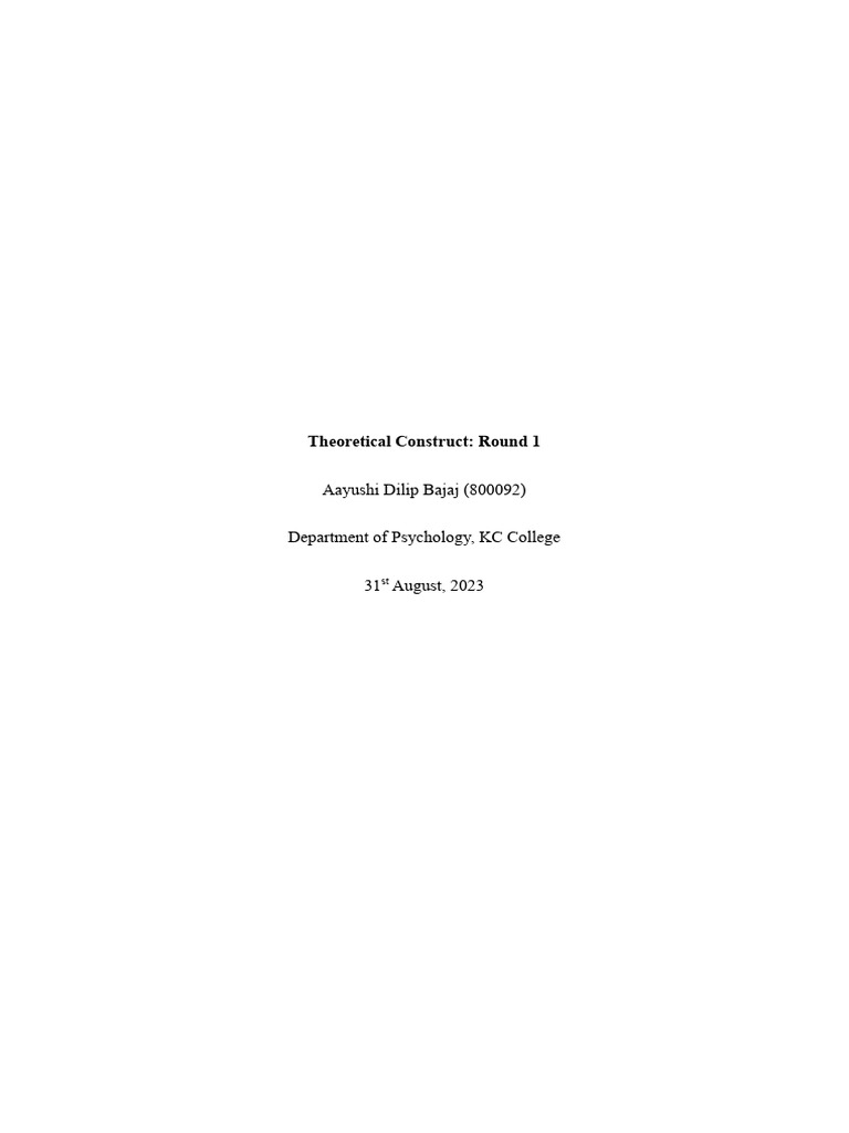 Theoretical Construct of Variable | PDF Theoretical Construct of Variable | PDF