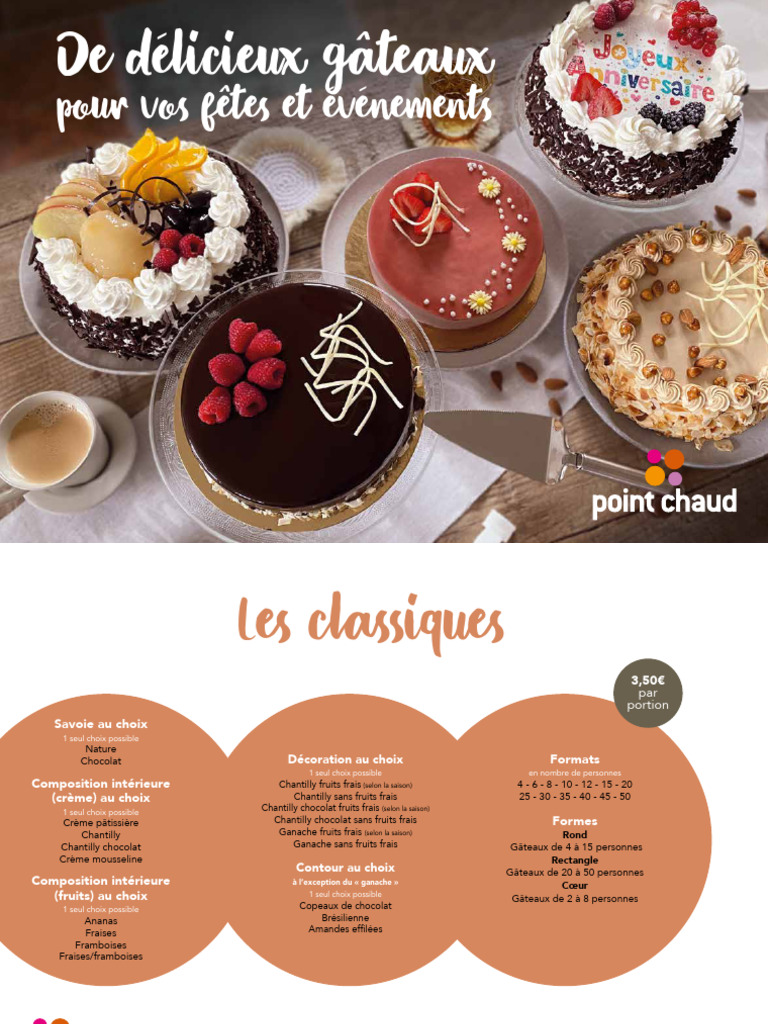 Point Chaud Catalogue Gateaux | PDF