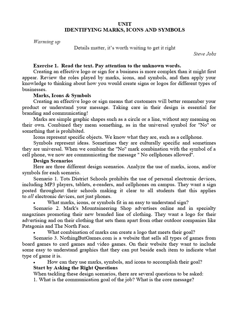 3) Identifying Marks, Icons _ Symbols in Graphic Design | PDF | Icon ...