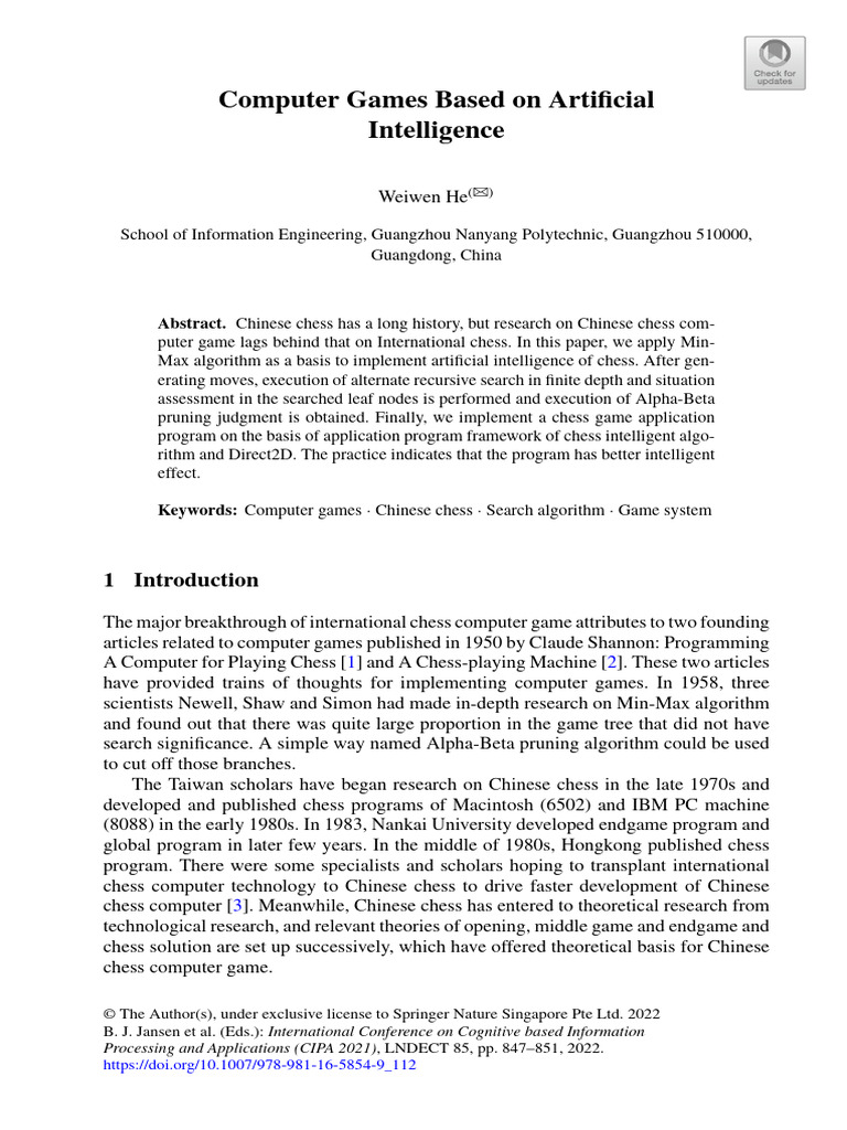 978-981-16-5854-9 - 112-Computer Games Based On Artificial | PDF ...