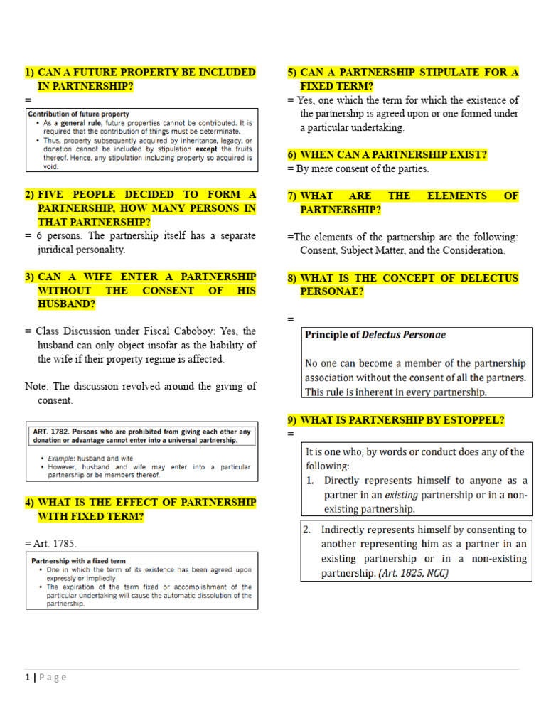 Partnership Question and Answers | PDF | Partnership | Legal Liability
