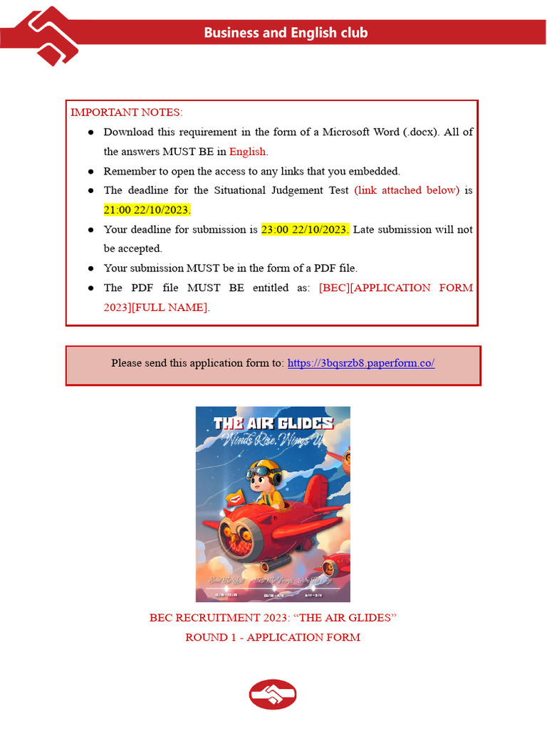 [Bec][Application Form 2023][Nguyễn Thanh Vân]. | PDF | Leadership ...