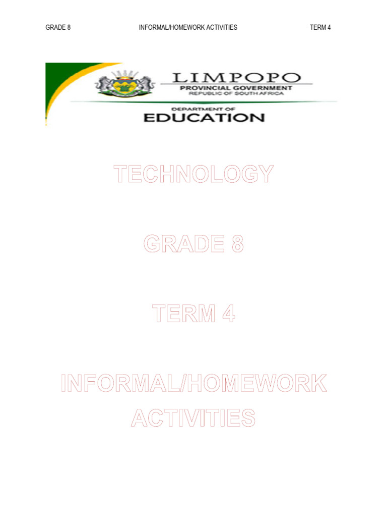 Grade 8 Term 4 Homework Activities Memorandum-1 | PDF ...