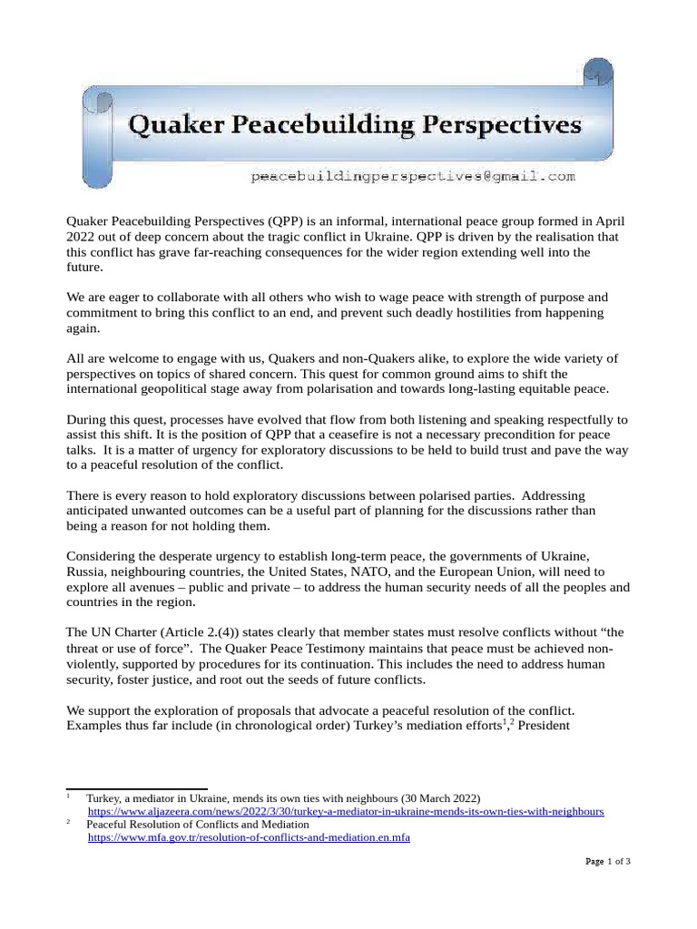 Quaker Peacebuilding Perspectives -An Introductory Overview - 14 Sep ...