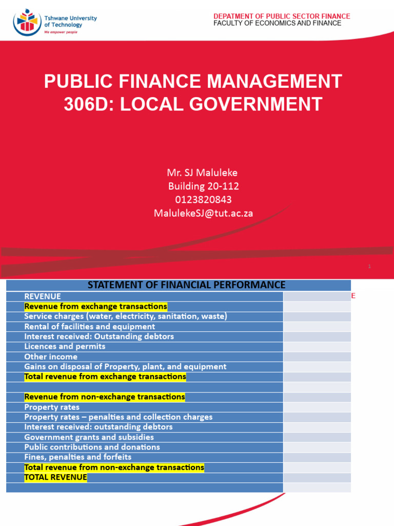 Local Government Financial Statements - Exercise 1 | PDF