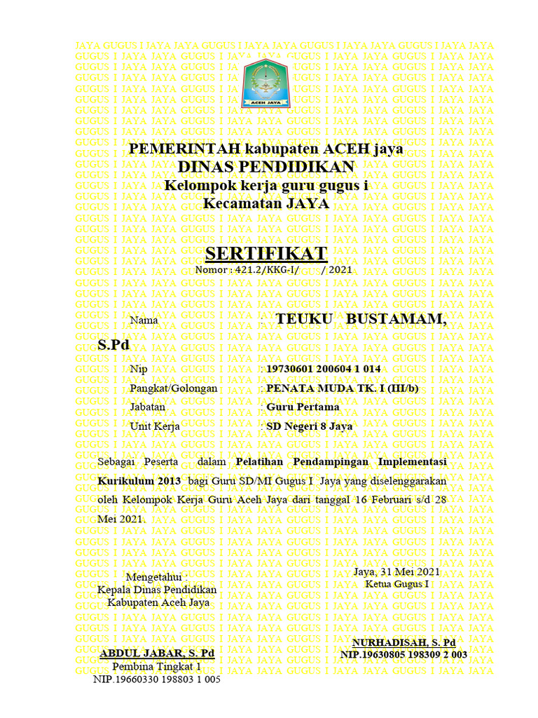 Sertifikat Gugus Depan | PDF