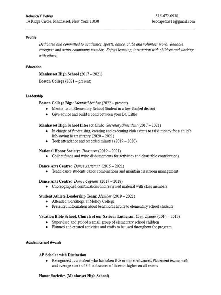 Comprehensive Resume of Rebecca T. Petras | PDF | Career & Growth ...