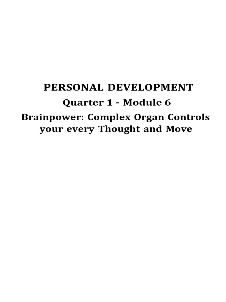 Perdev12 Q1 M6 | PDF | Brain | Dendrite