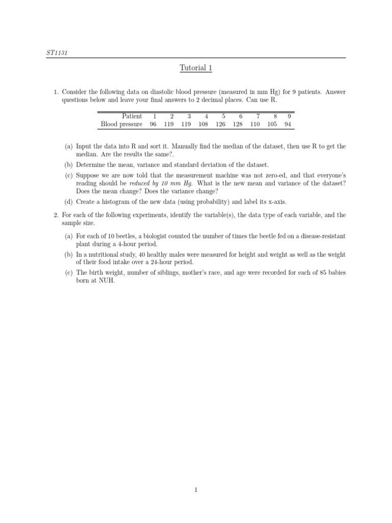 Tutorial 01 QN | PDF