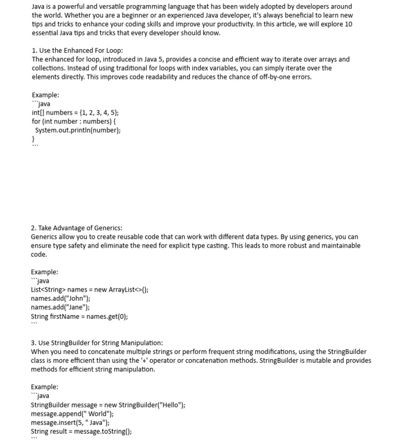 Tips Ticks Notes | PDF