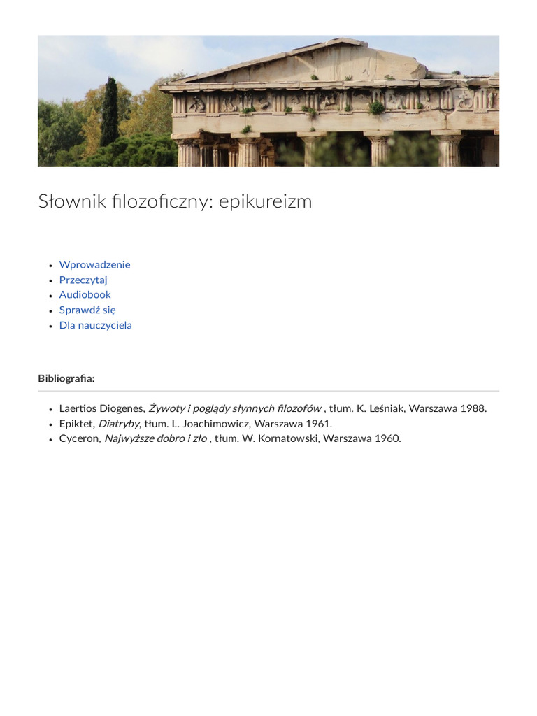 Slownik Filozoficzny Epikureizm | PDF