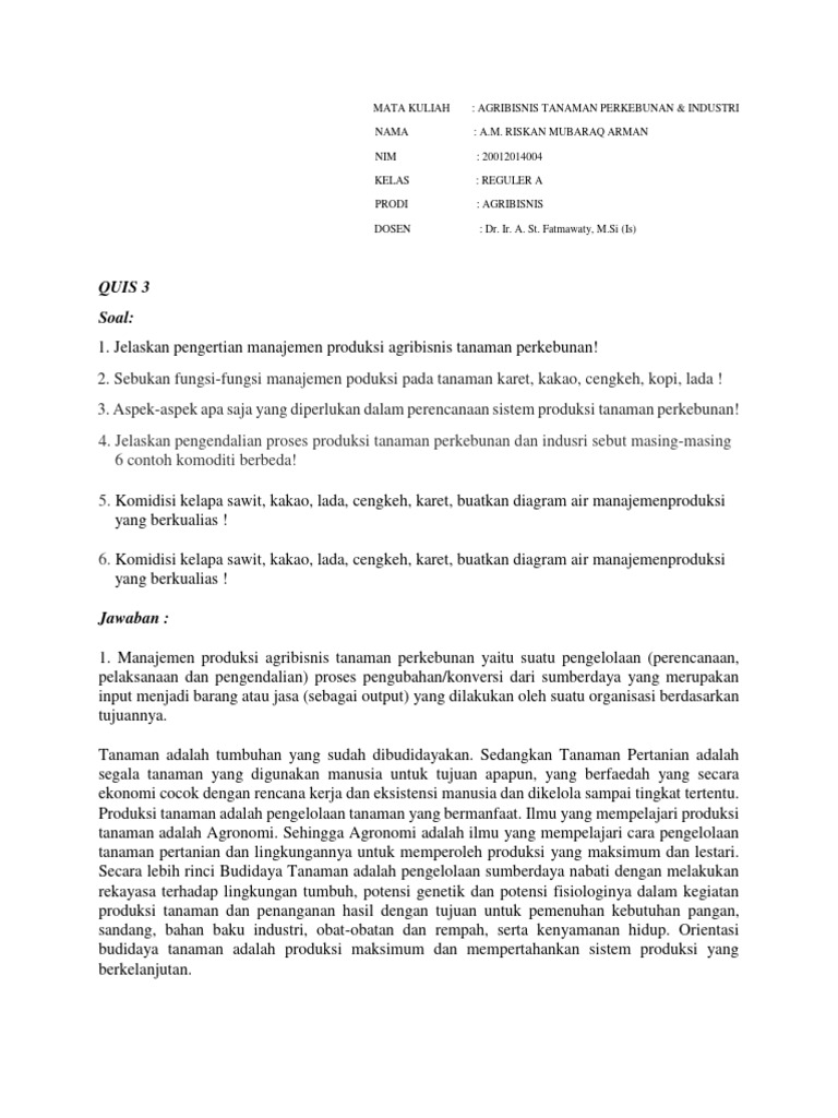 Contoh Quiz | PDF | Bisnis | Teknologi & Rekayasa