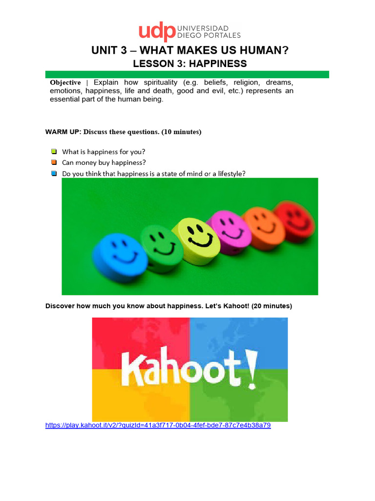 Unit 3 Lesson 3 Happiness | PDF