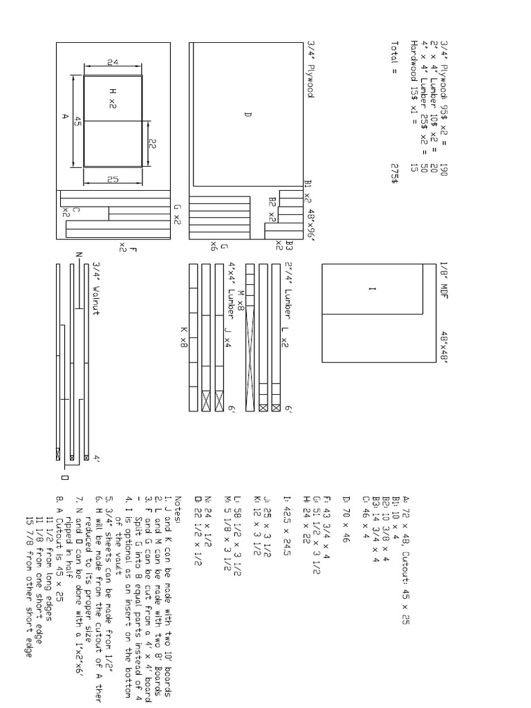 Asymm Table Cut Plan W Glass | PDF