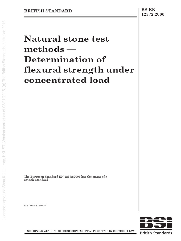 (BS EN 12372 - 2006) - Natural Stone Test Methods. Determination of ...