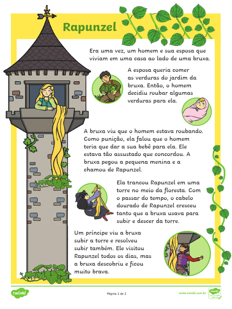 BR P 1669413269 Rapunzel Atividade de Leitura e Compreensao 6 - Ver - 6 ...