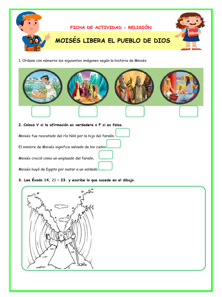 MIERCOLES 16-08- FICHA-REL-MOISÉS LIBERA EL PUEBLO DE DIOS | PDF