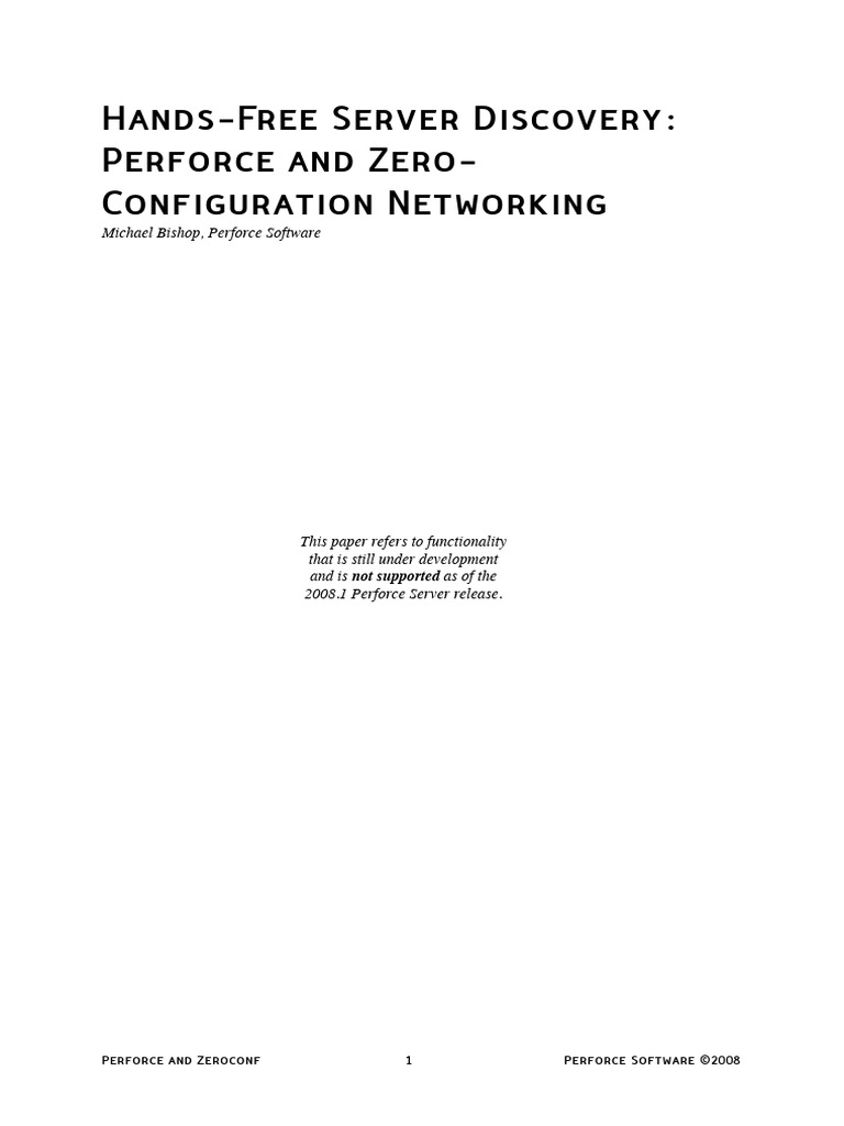 Perforce Zeroconf Server Discovery Guide | PDF | Domain Name System ...