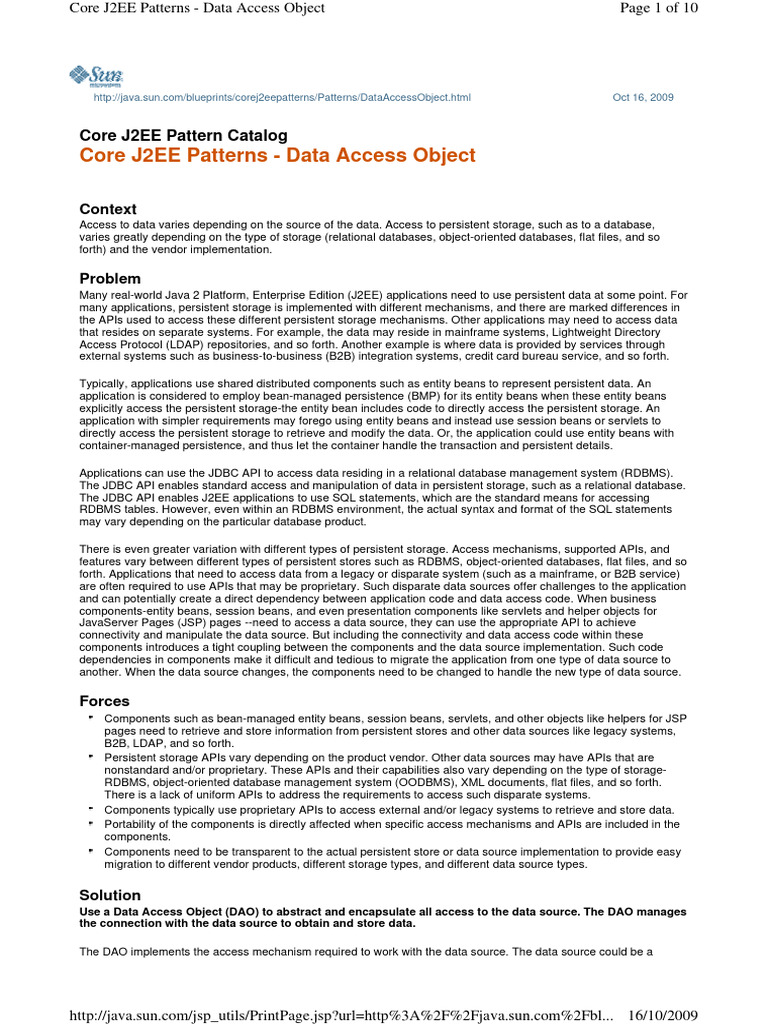 Desgin Patterns - DAO (White Paper) | PDF | Databases | Method (Computer Programming)