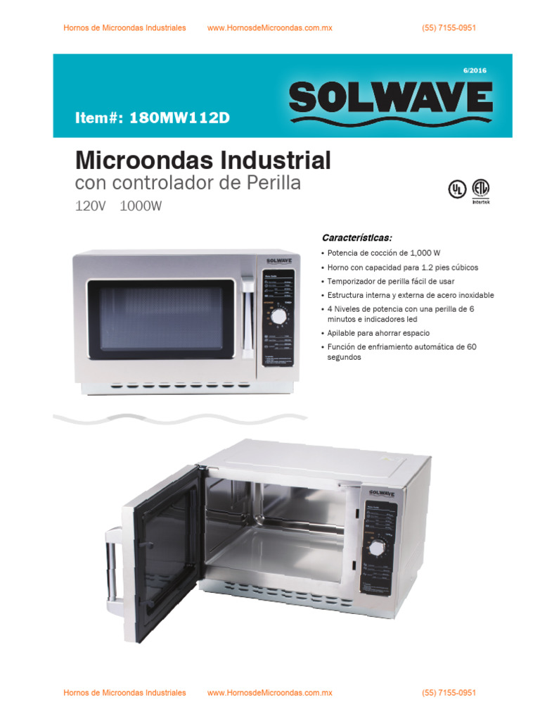 180112D Solwave Ficha Tecnica | PDF | Tecnología de microondas ...