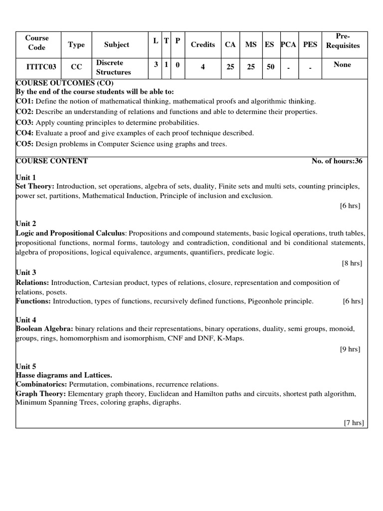 Discrete Structures | PDF | Discrete Mathematics | Graph Theory