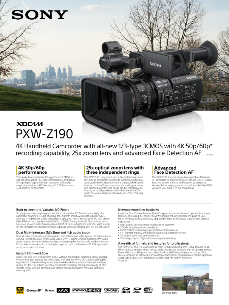 PXW Z190 - Rev Eng | PDF | Zoom Lens | Camera Lens