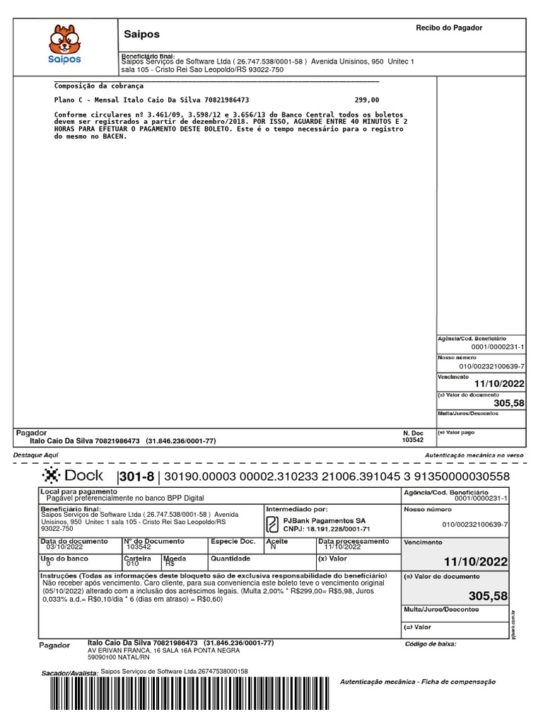 Boleto | PDF | Bancos | Serviços financeiros