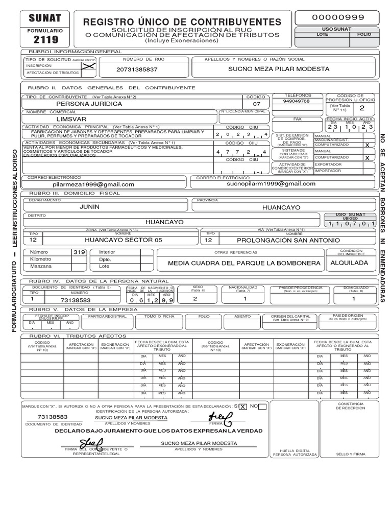 Formulario 2119 | PDF