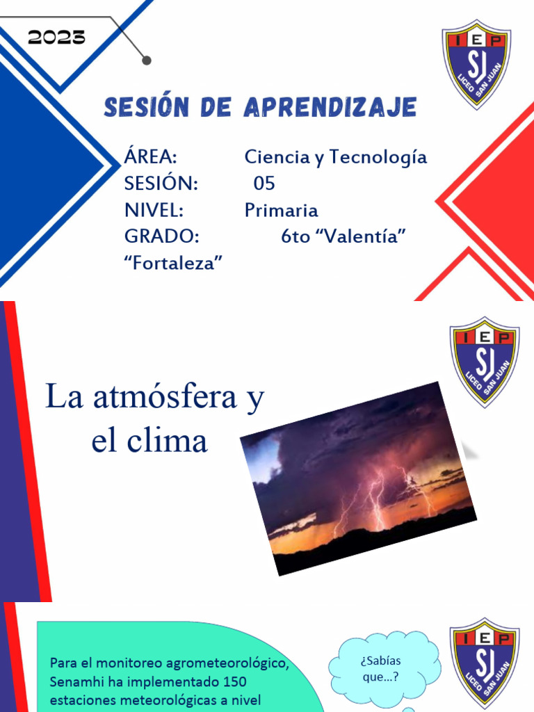 6TO GRADO CYT SEMANA 06 U6 La Atmosfera y El Clima | PDF | Meteorología ...