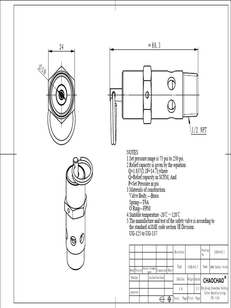 Válvula CHAOCHAO 1-2 | PDF