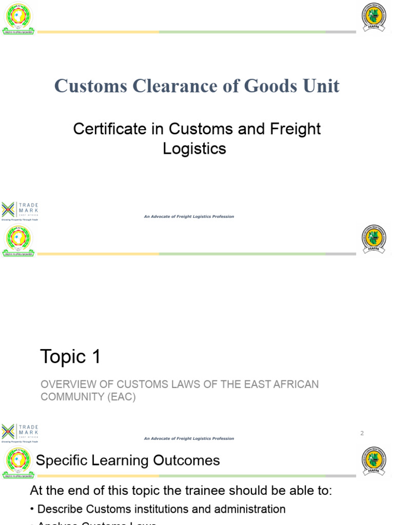EAC Customs Laws and Regulations Overview | PDF | World Trade ...