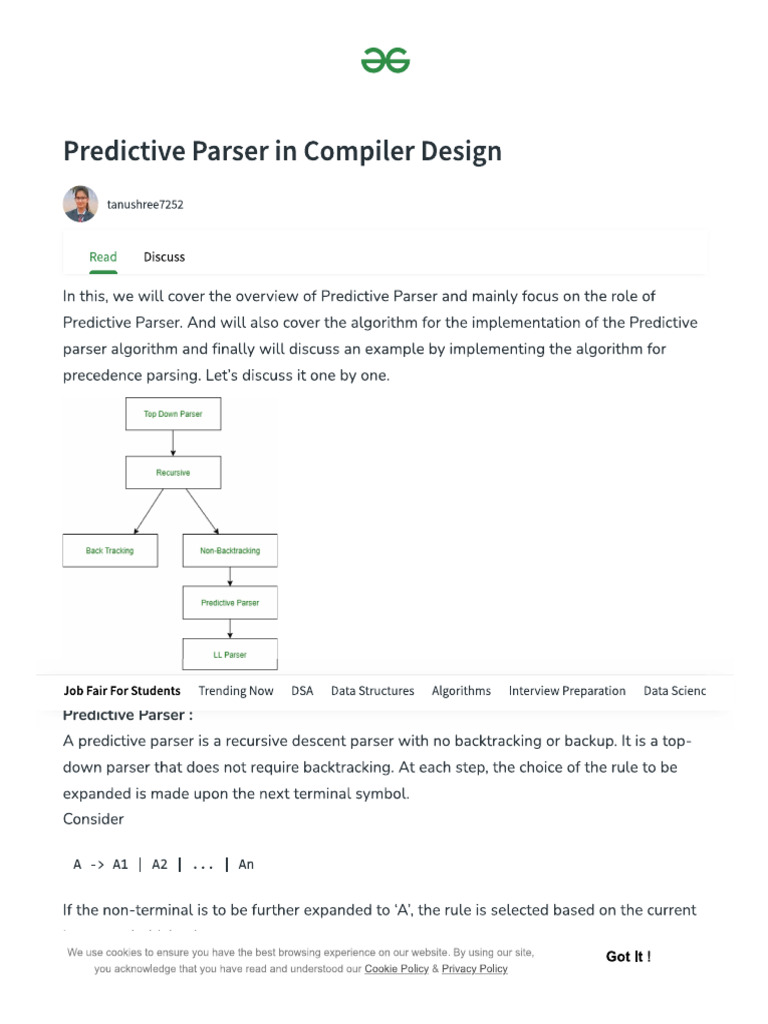 TD Predictive Parser | PDF