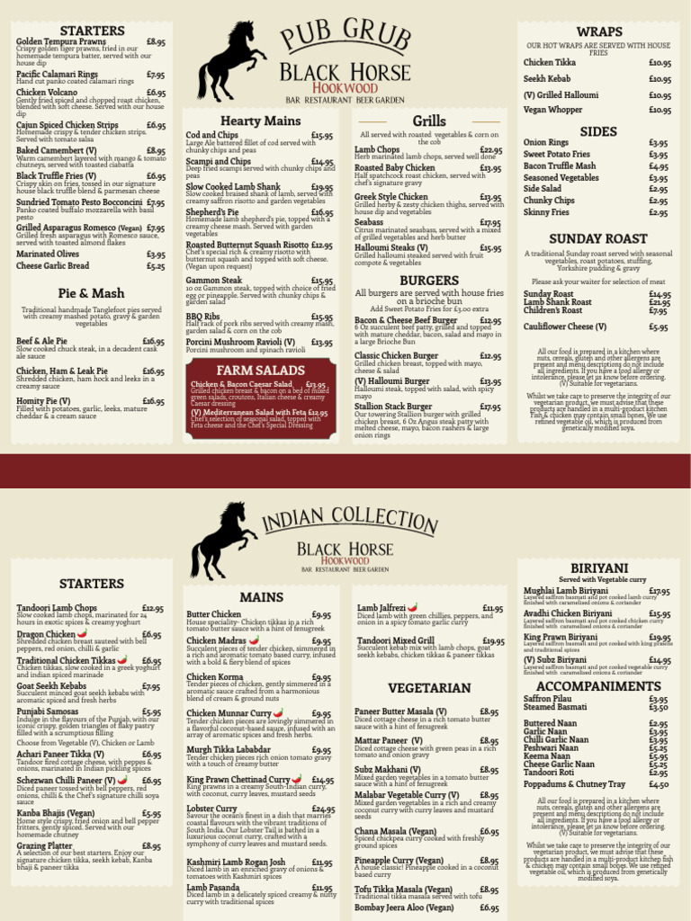 Scapehouse Restaurant Menu Overview | PDF | Curry | Hamburgers