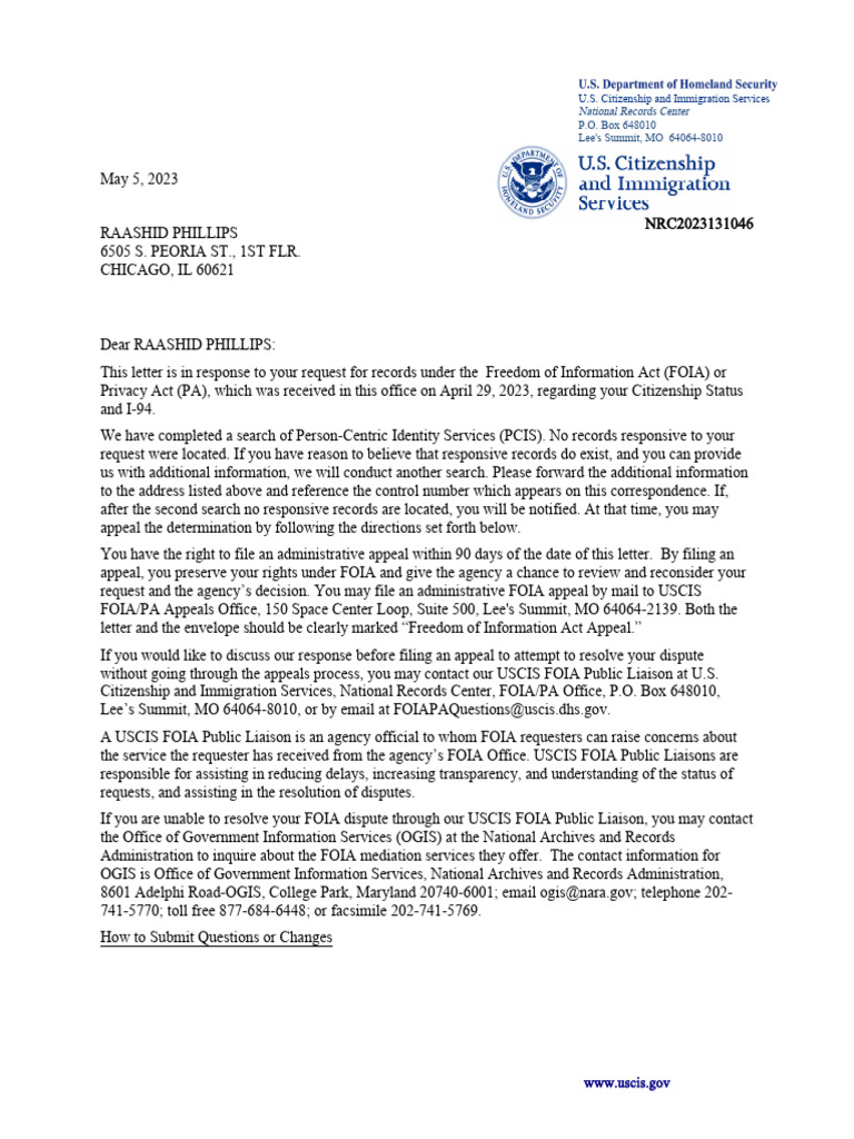 No Records Found based upon Citizenship Status Search | PDF | United ...