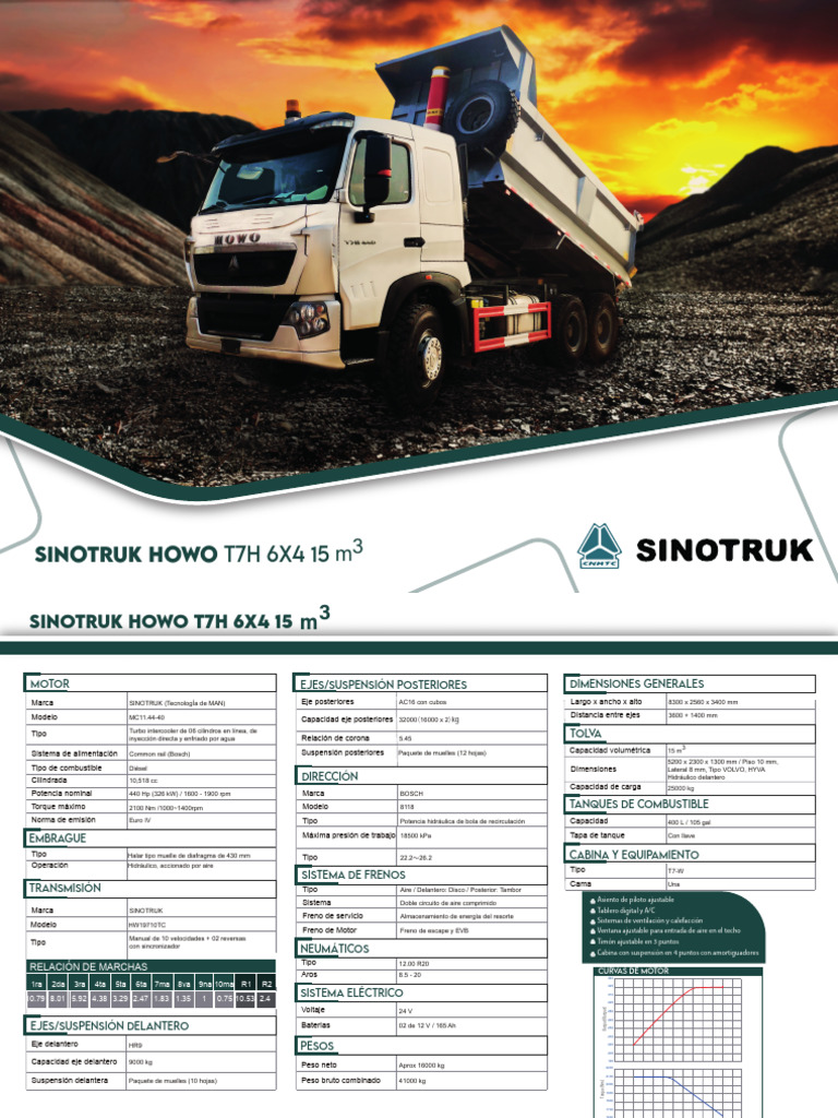 Especificaciones del SINOTRUK HOWO T7H 6X4 | PDF