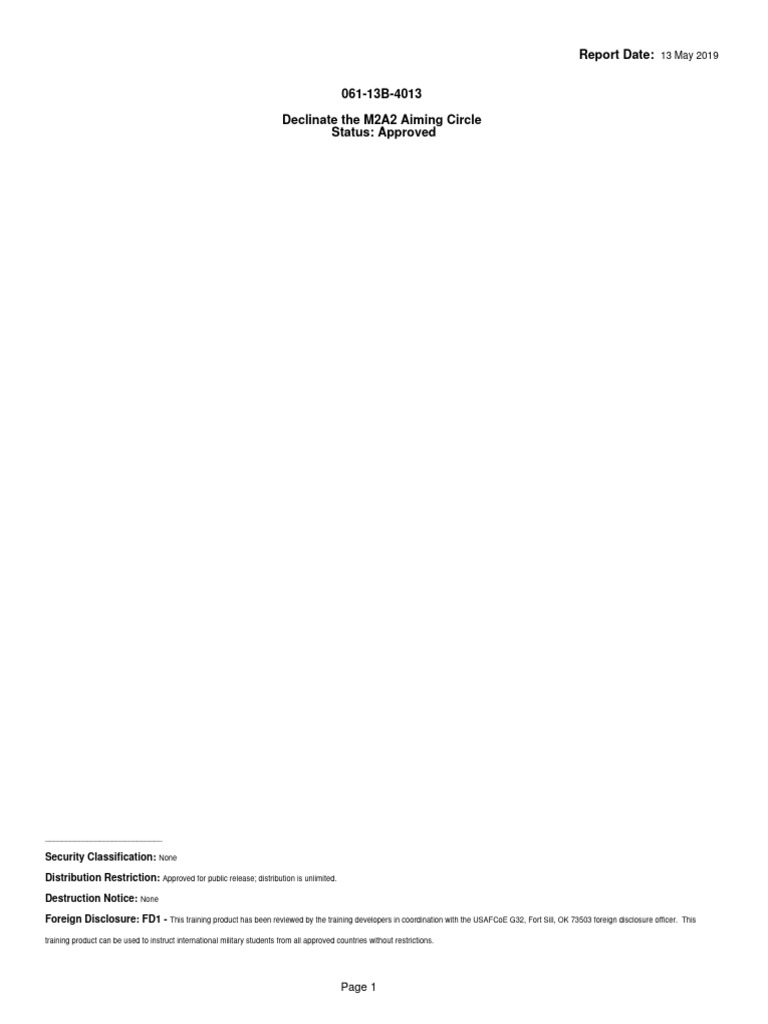 27 Declinate The M2A2 Aiming Circle | PDF