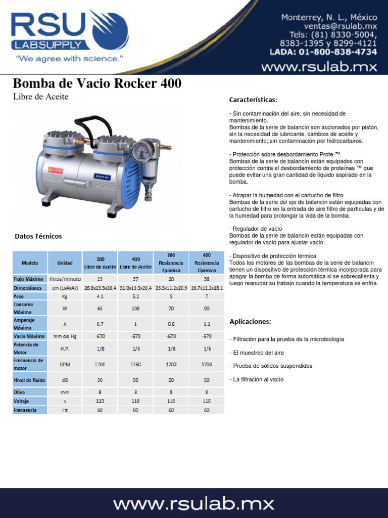 Bomba - Vacio - Rocker - 400 | PDF