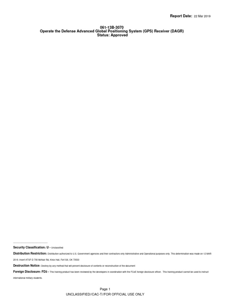 35 Operate The Defense Advanced Global Positioning System (GPS ...