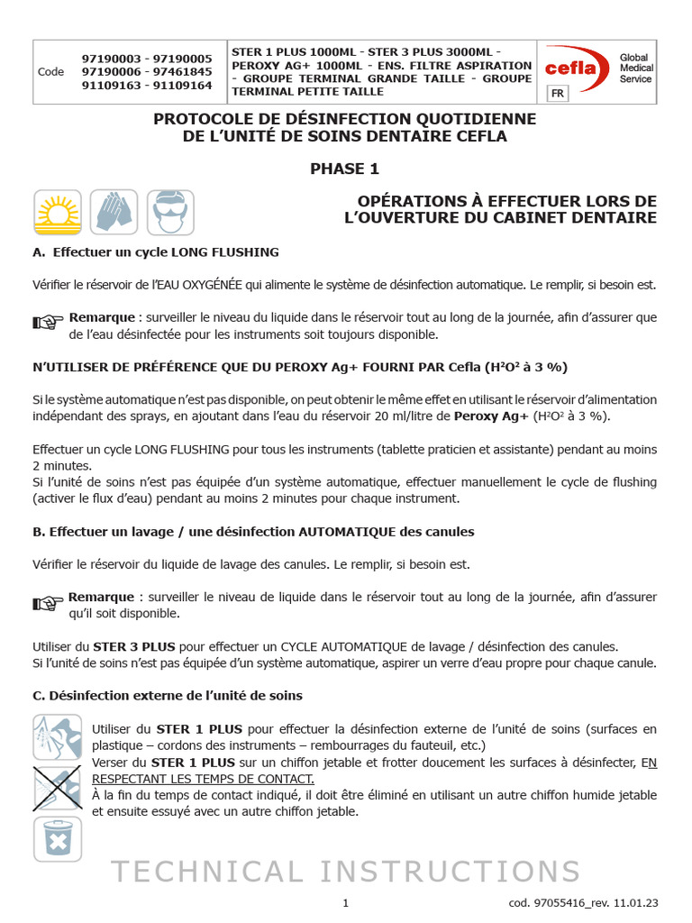 Protocole de désinfection dentaire | PDF | Technologie et ingénierie