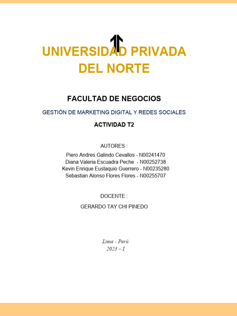 T2 - GEST. DE MARK - DIG.Y REDES SOC. - Grupo #8. | PDF