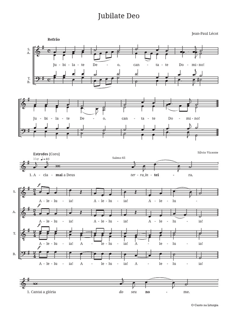 Jubilate Deo - Jean-Paul Lécot (Harm. Sílvio Vicente) | PDF