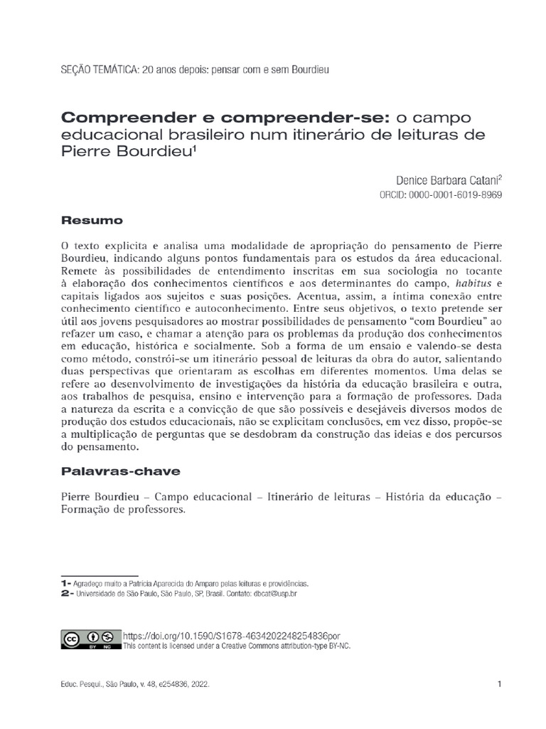 DeniceC - Compreender e Compreender-Se - o Campo Educacional Brasileiro ...