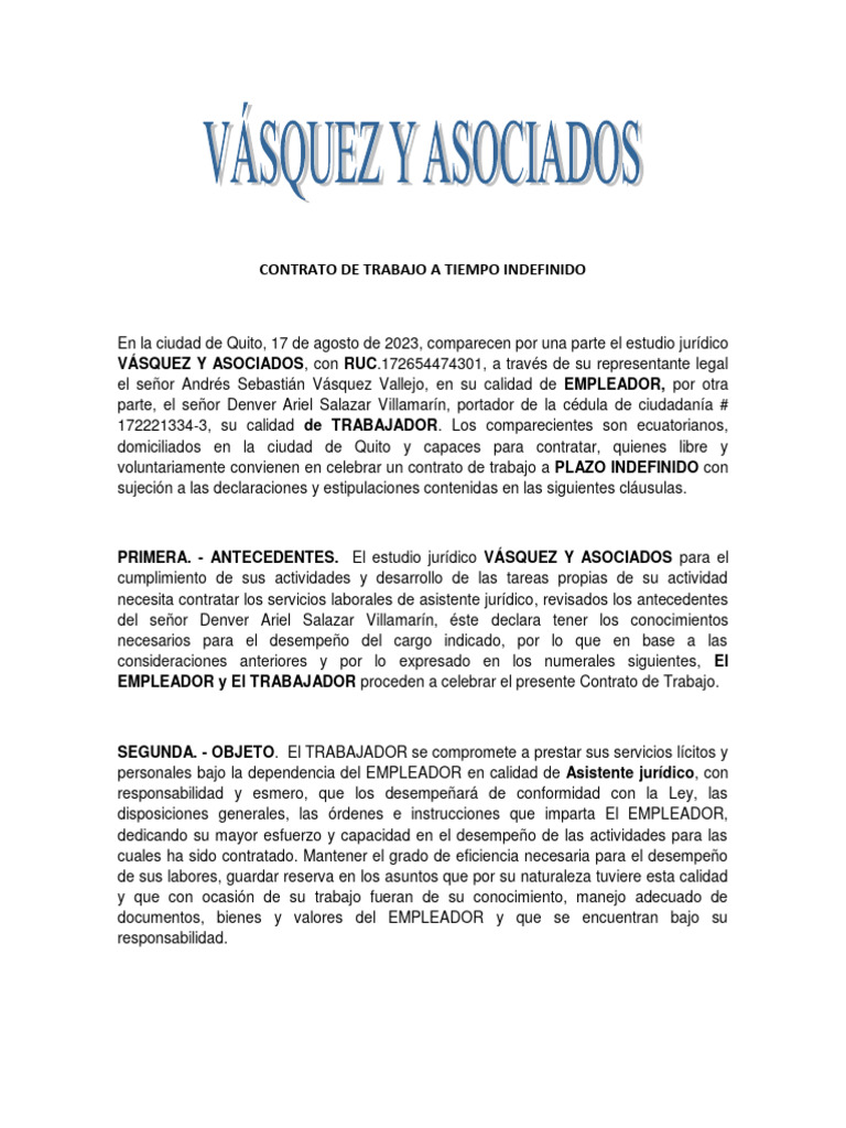 Contrato Deber | PDF