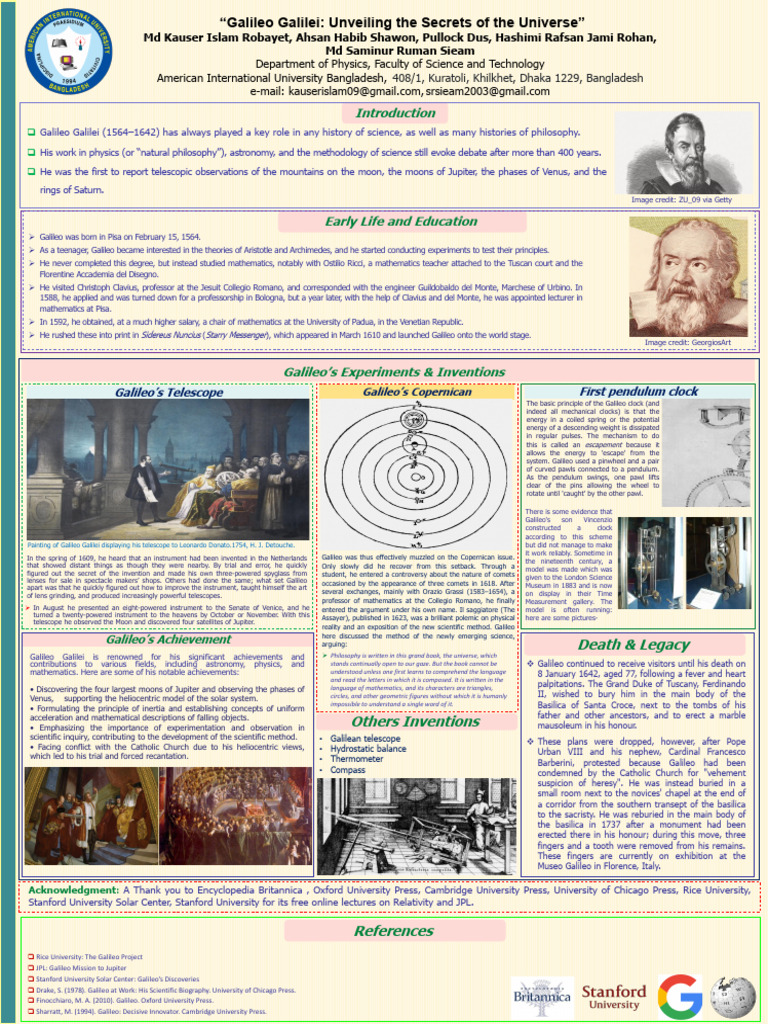 Poster | PDF | Galileo Galilei | Astronomy