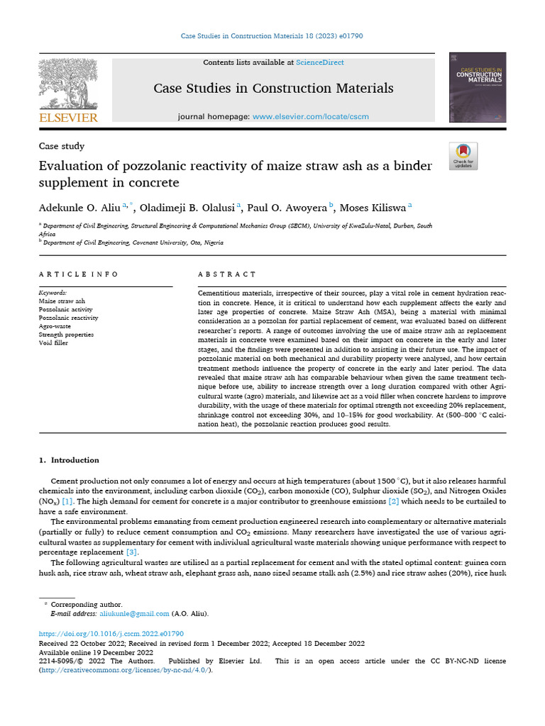 1-S2.0-S2214509522009226-Main Pozalan Activity of Maize Straw Ash As ...